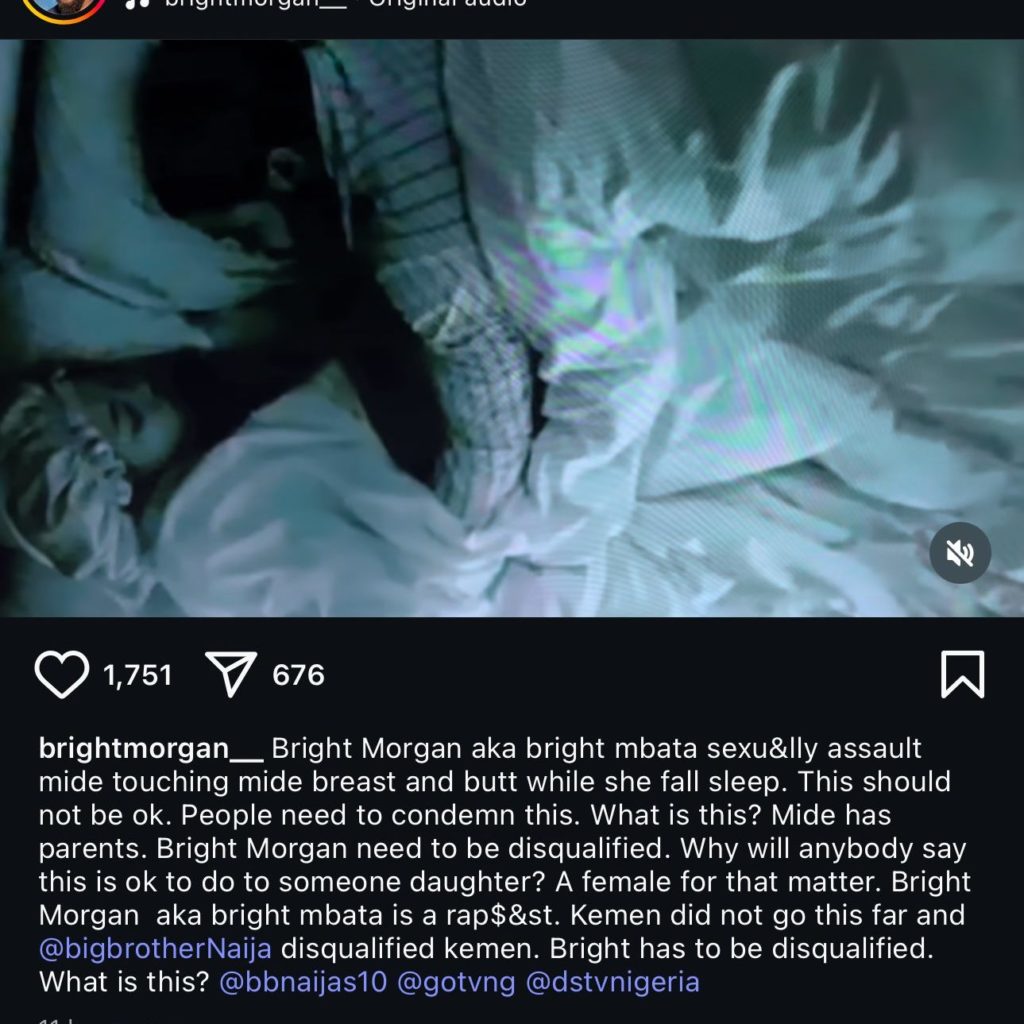 Big Brother Naija 10/10: Why Is Bright Morgan’s Social Media Handler ...